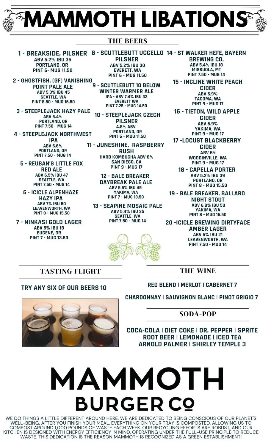 Mammoth Burger Company Menu - Updated October 2025