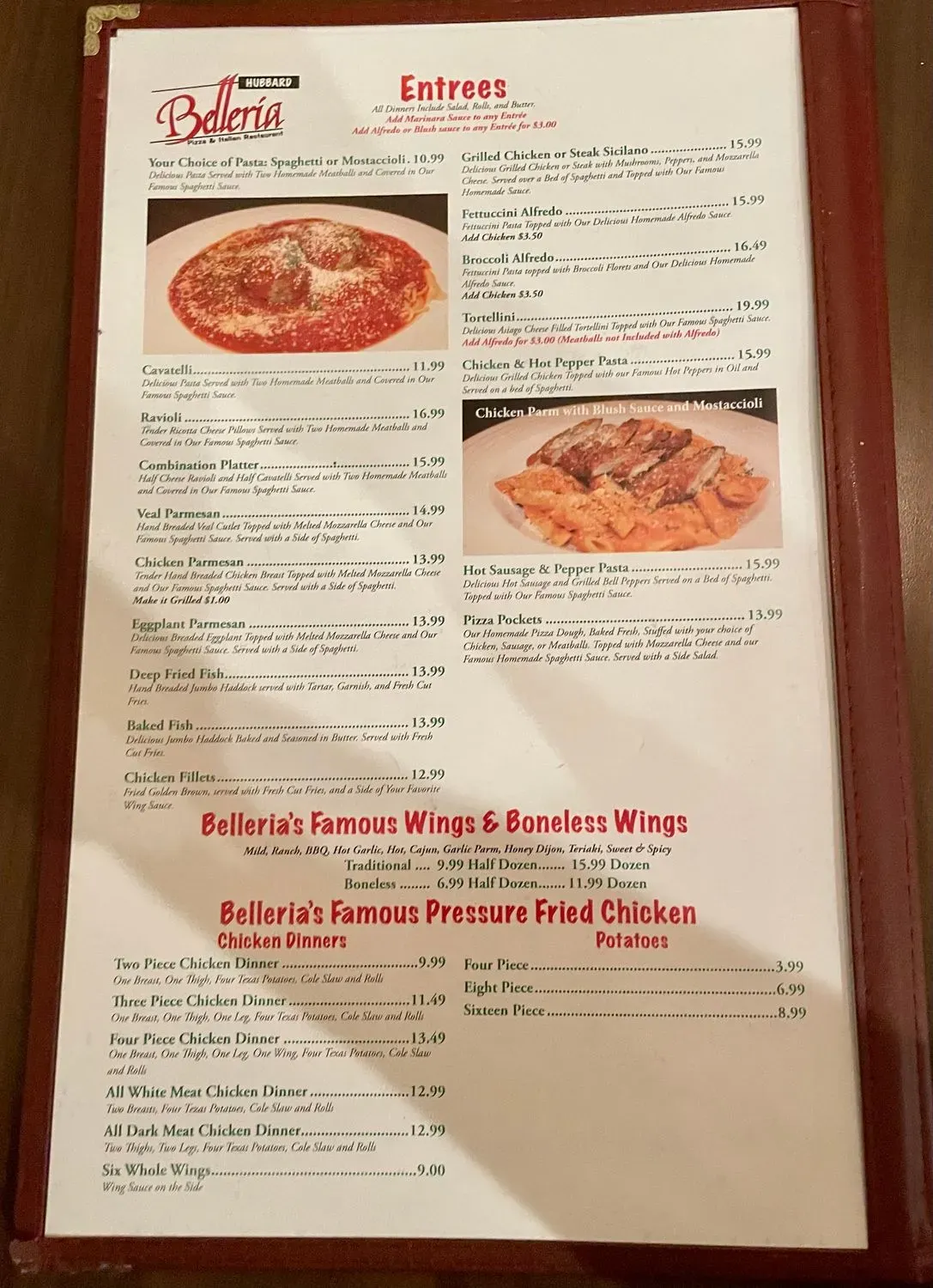Belleria Pizza & Italian Restaurant Hubbard Menu - Updated October 2025