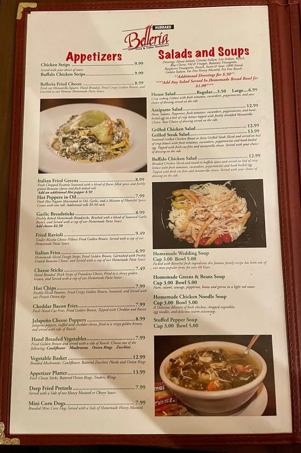 Belleria Pizza & Italian Restaurant Hubbard Menu - Updated October 2025