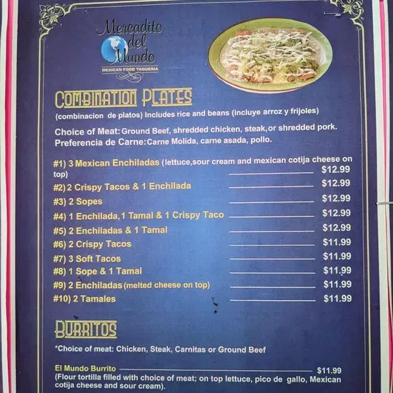 El Mercadito Del Mundo-Mexican Taqueria Menu | Mount Vernon, WA | Checkle