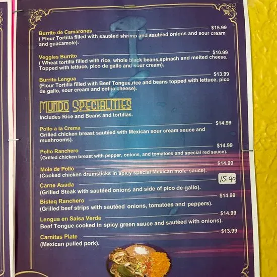 El Mercadito Del Mundo-Mexican Taqueria Menu | Mount Vernon, WA | Checkle