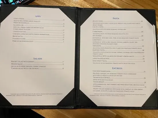 The Veranda Menu | Virginia Beach, VA | Checkle