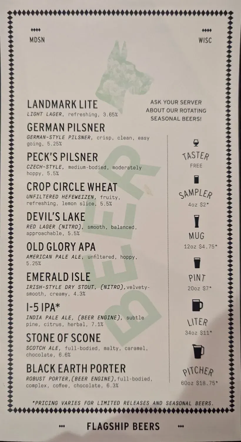 The Great Dane Pub & Brewing Company Menu - Updated October 2025
