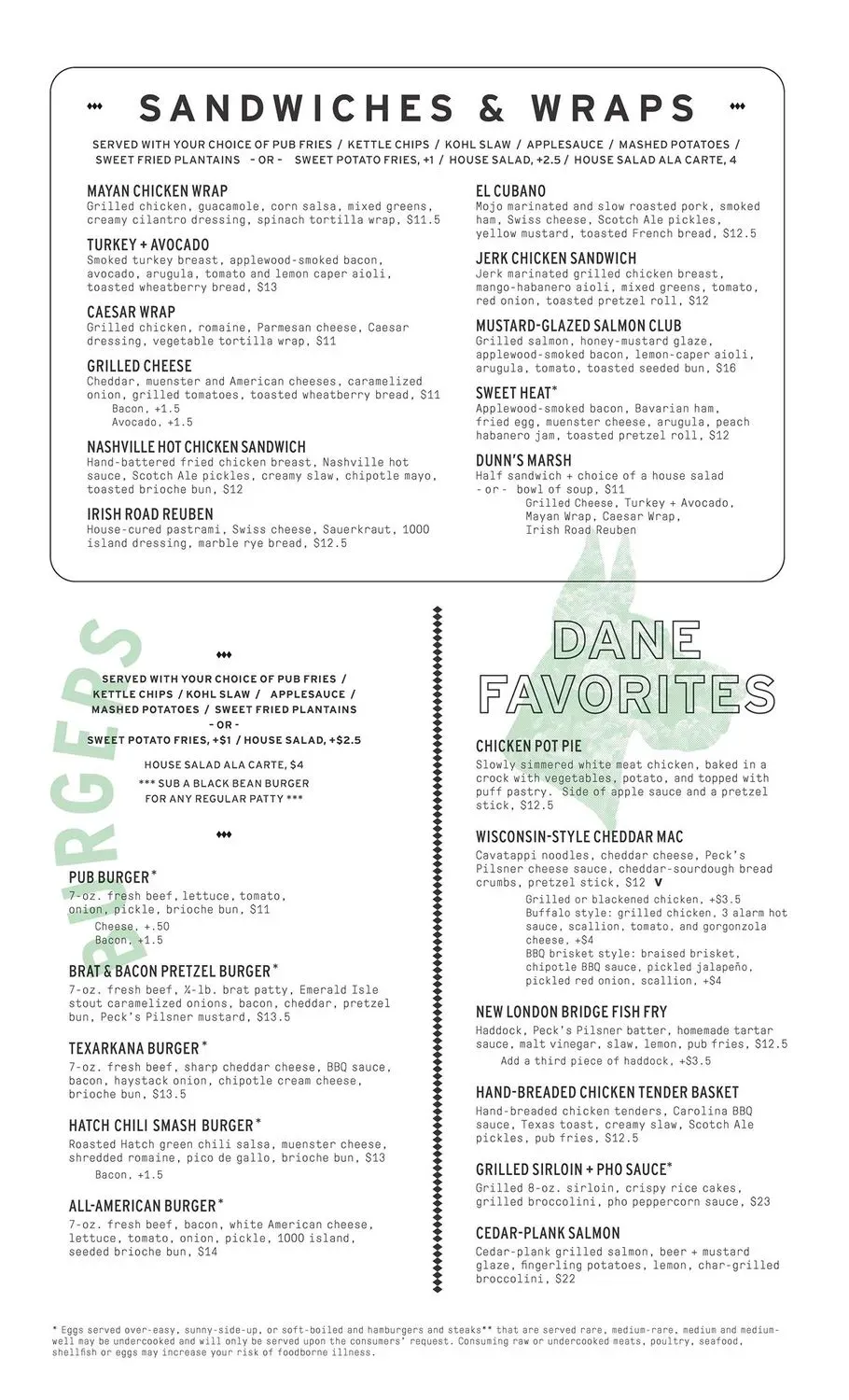 The Great Dane Pub & Brewing Company Menu - Updated October 2025