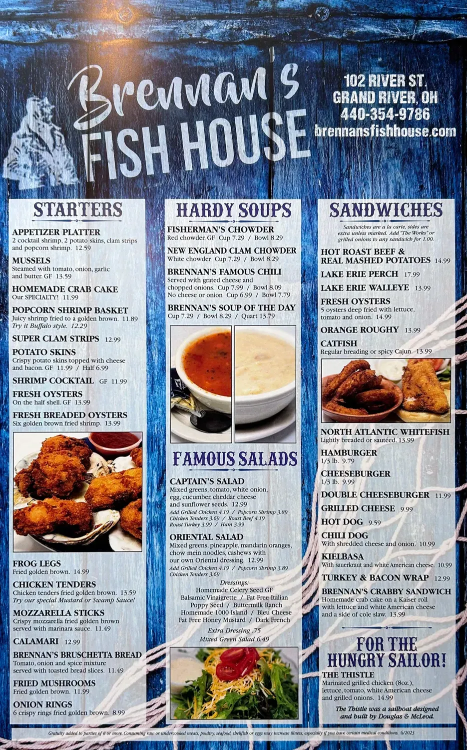 Brennan's Fish House - Grand River, OH Menu - Updated October 2025