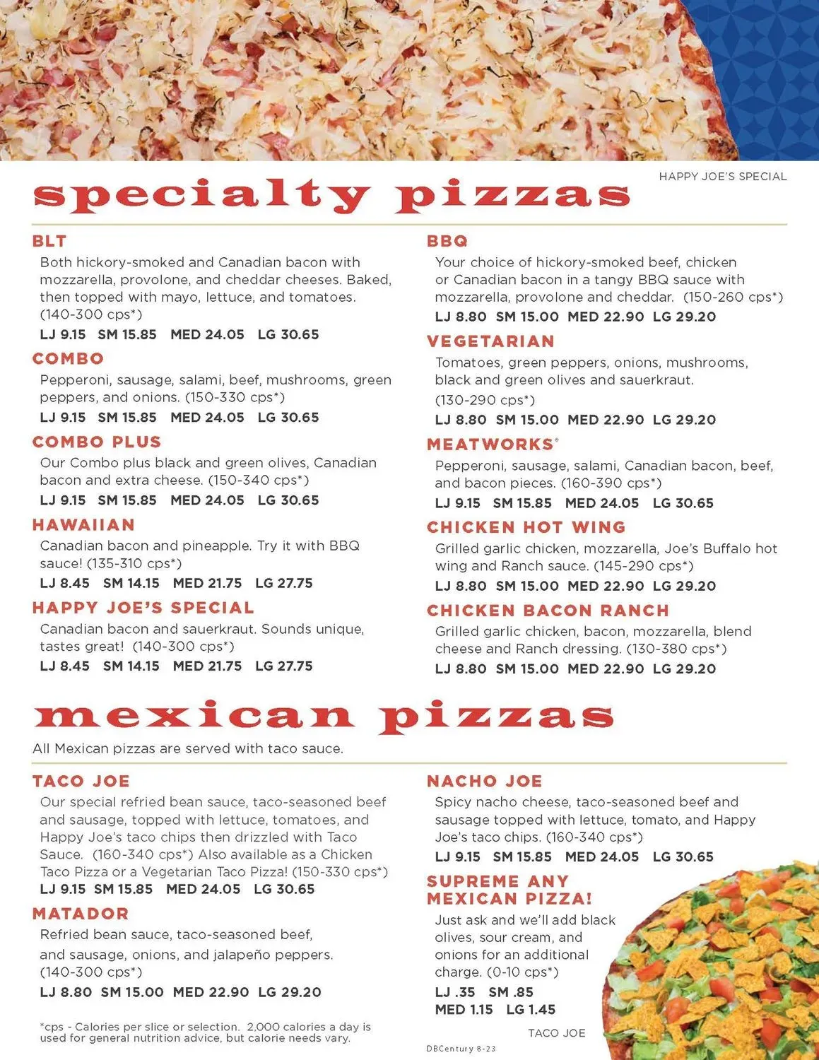 Happy Joe's Pizza & Ice Cream - Dubuque- Century Dr. Menu - Updated ...