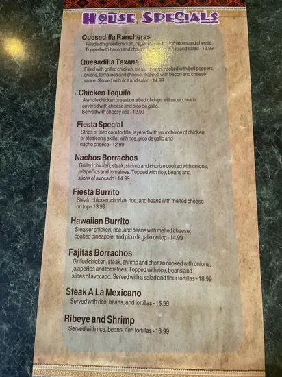 Mi Casa Grande Mexican Restaurant Menu | Newberry, SC | Checkle