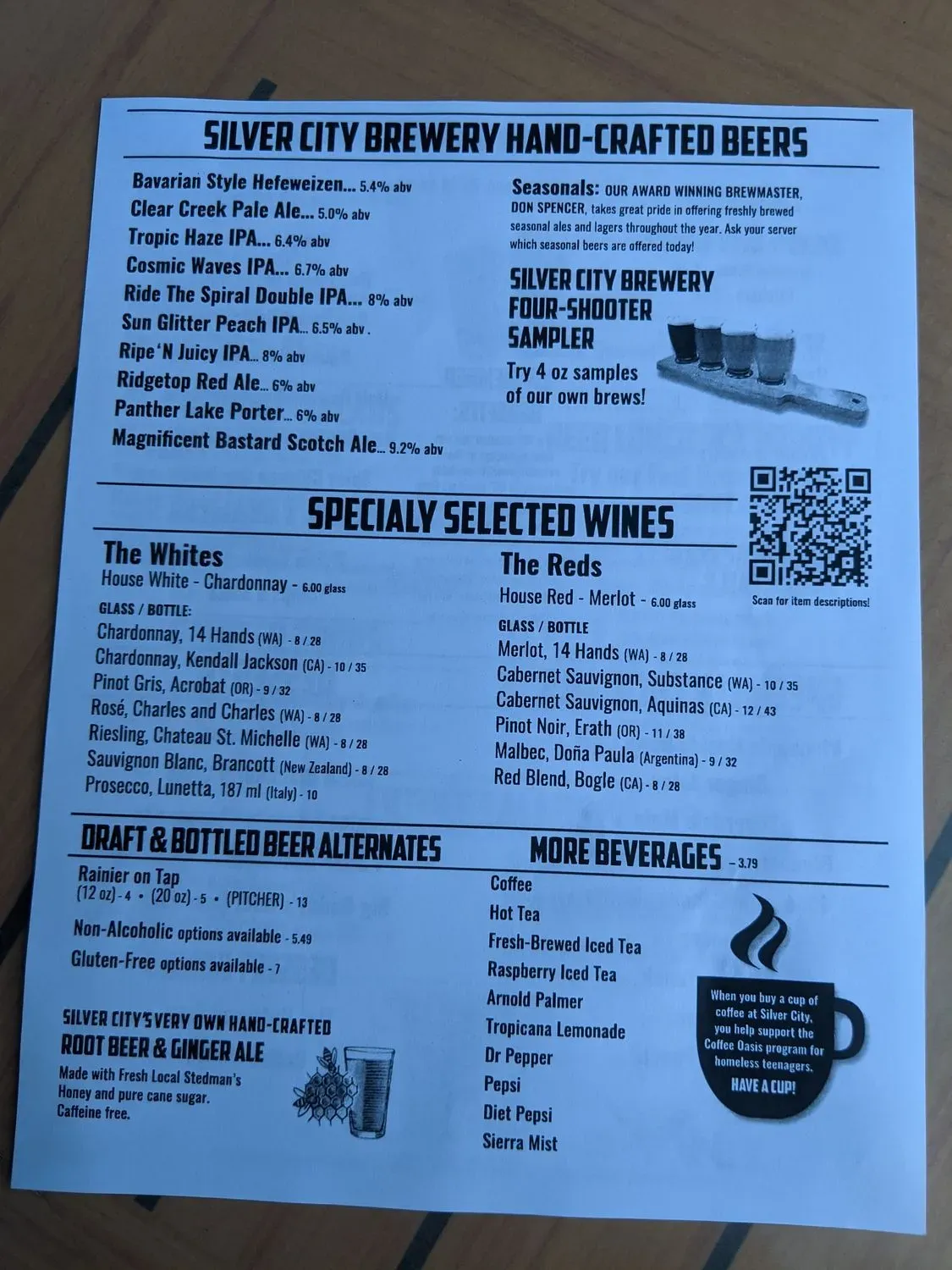 Silver City Restaurant & Ale House Menu - Updated October 2025