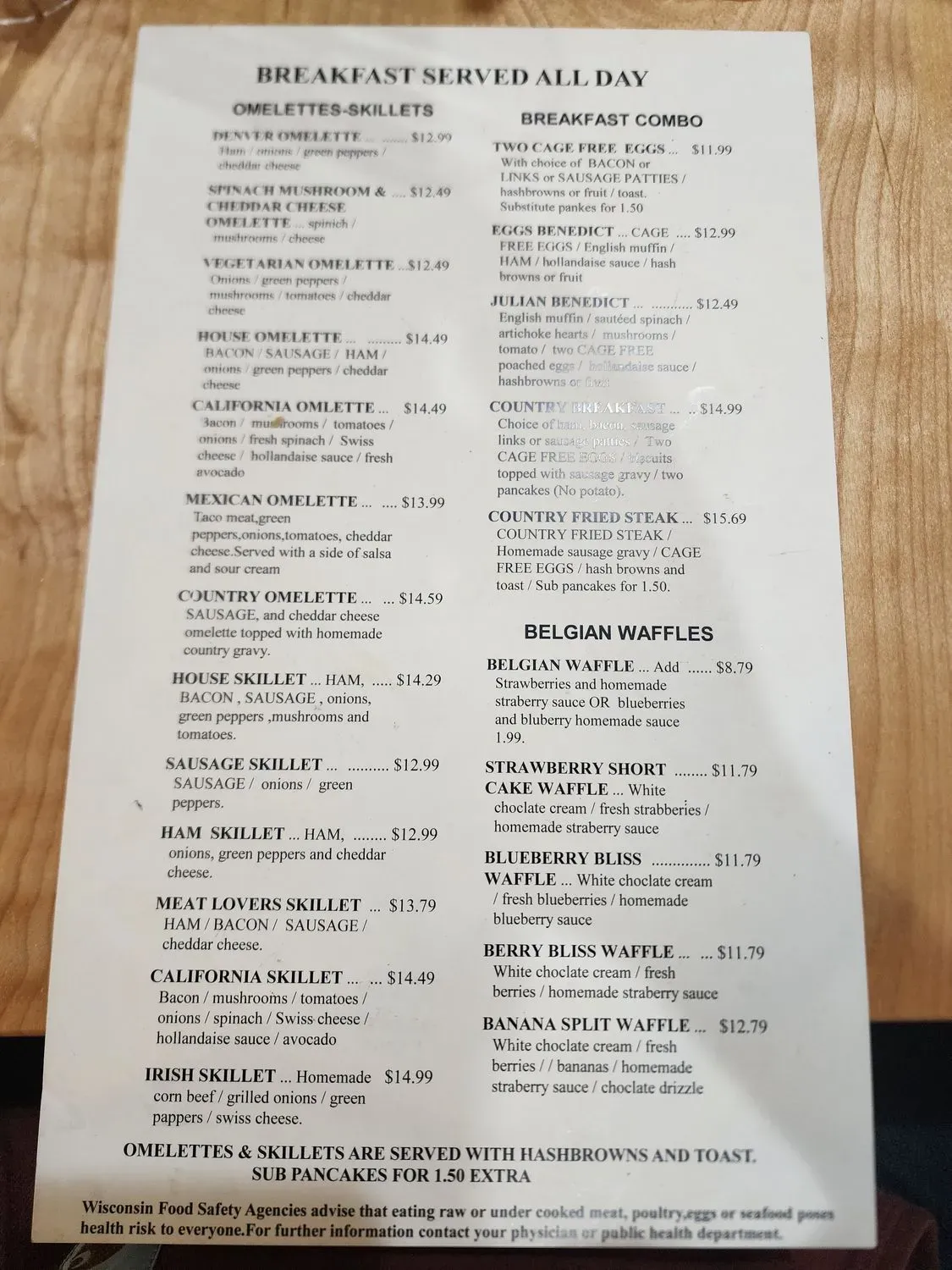 Altoona Family Restaurant Menu | Altoona, WI | Checkle