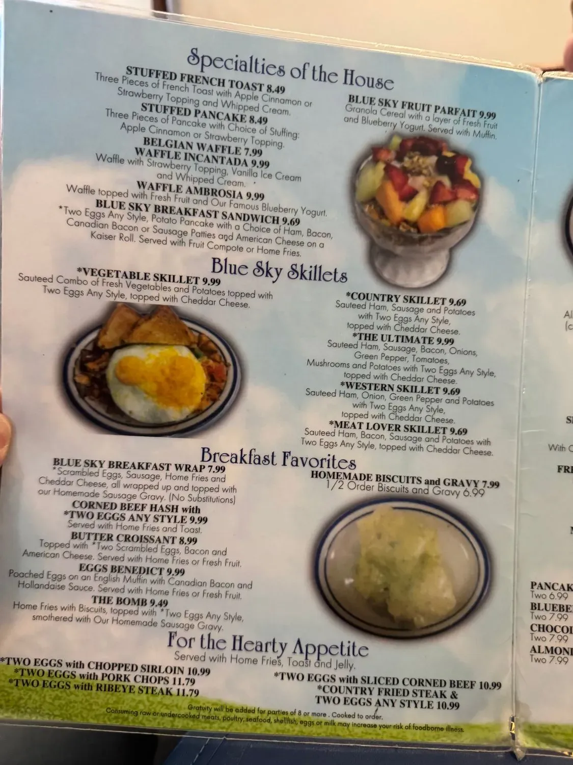 Blue Sky Restaurant Menu - Updated October 2025