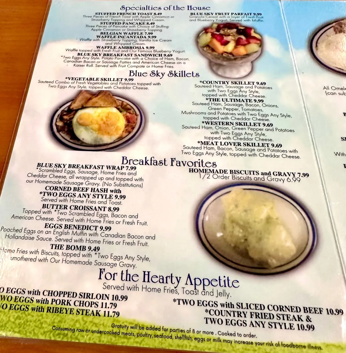 Blue Sky Restaurant Menu - Updated September 2025