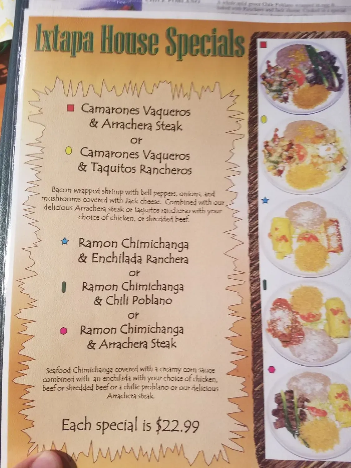 Ixtapa Menu - Updated October 2025