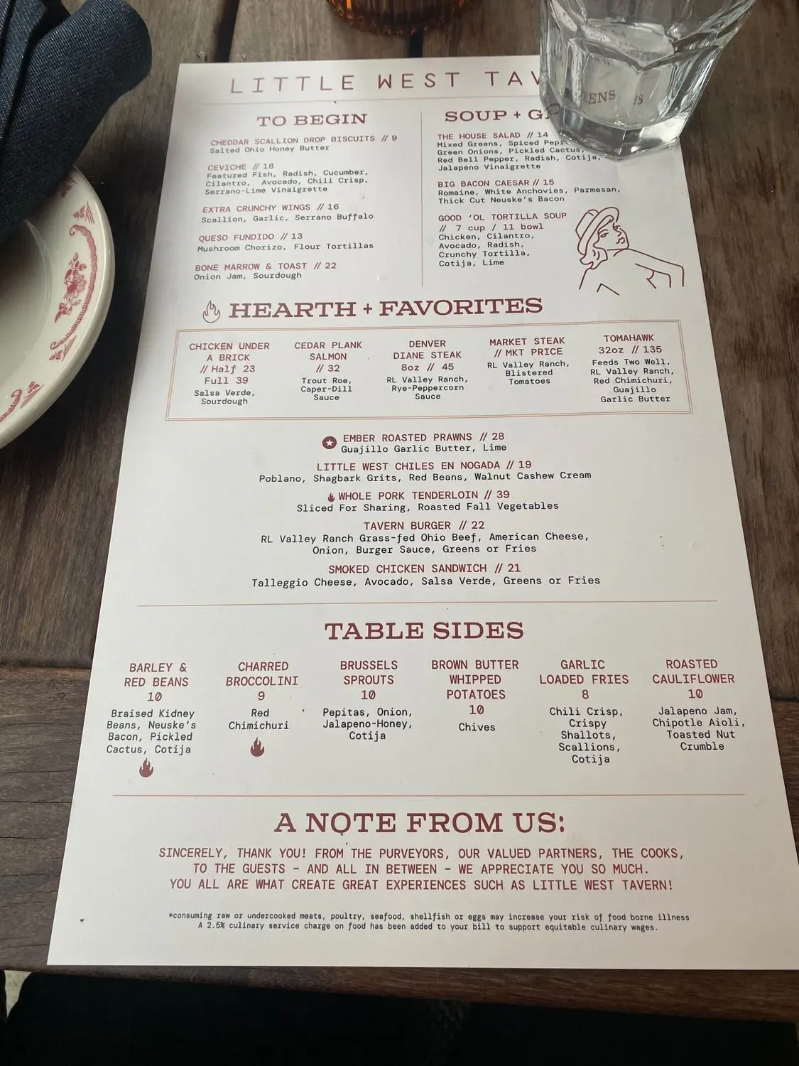 Little West Tavern Menu - Updated October 2025
