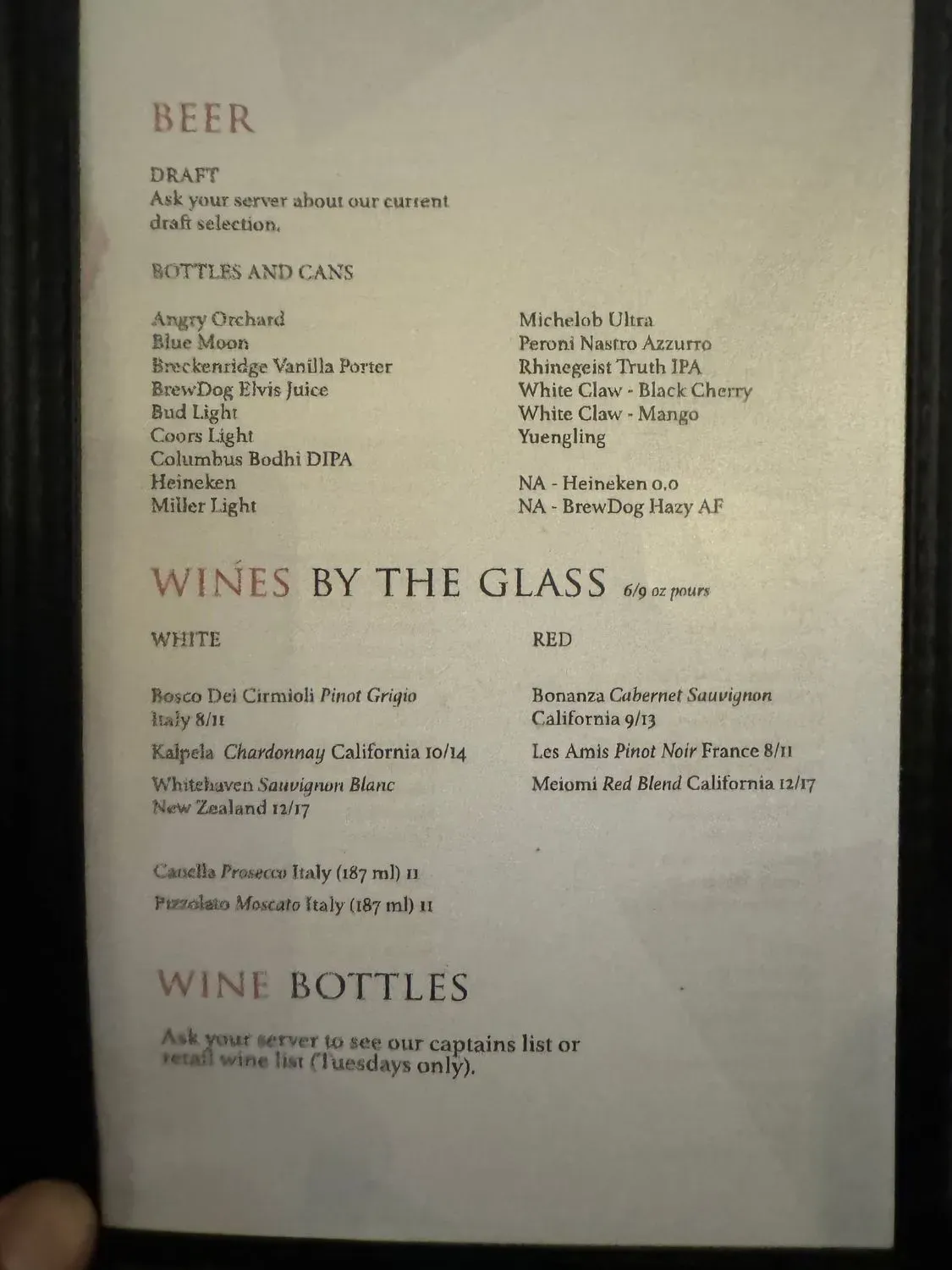 Quinn's Kitchen and Bar Menu - Updated October 2025