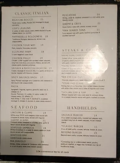 Mia Via Restaurant & Bar Menu | Luzerne, PA | Checkle