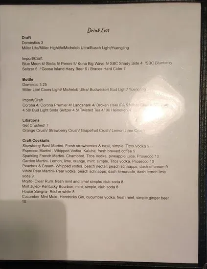 Mia Via Restaurant & Bar Menu | Luzerne, PA | Checkle