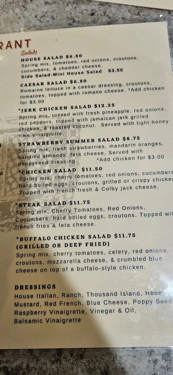 The Boxcar Restaurant LLC Menu - Updated October 2025