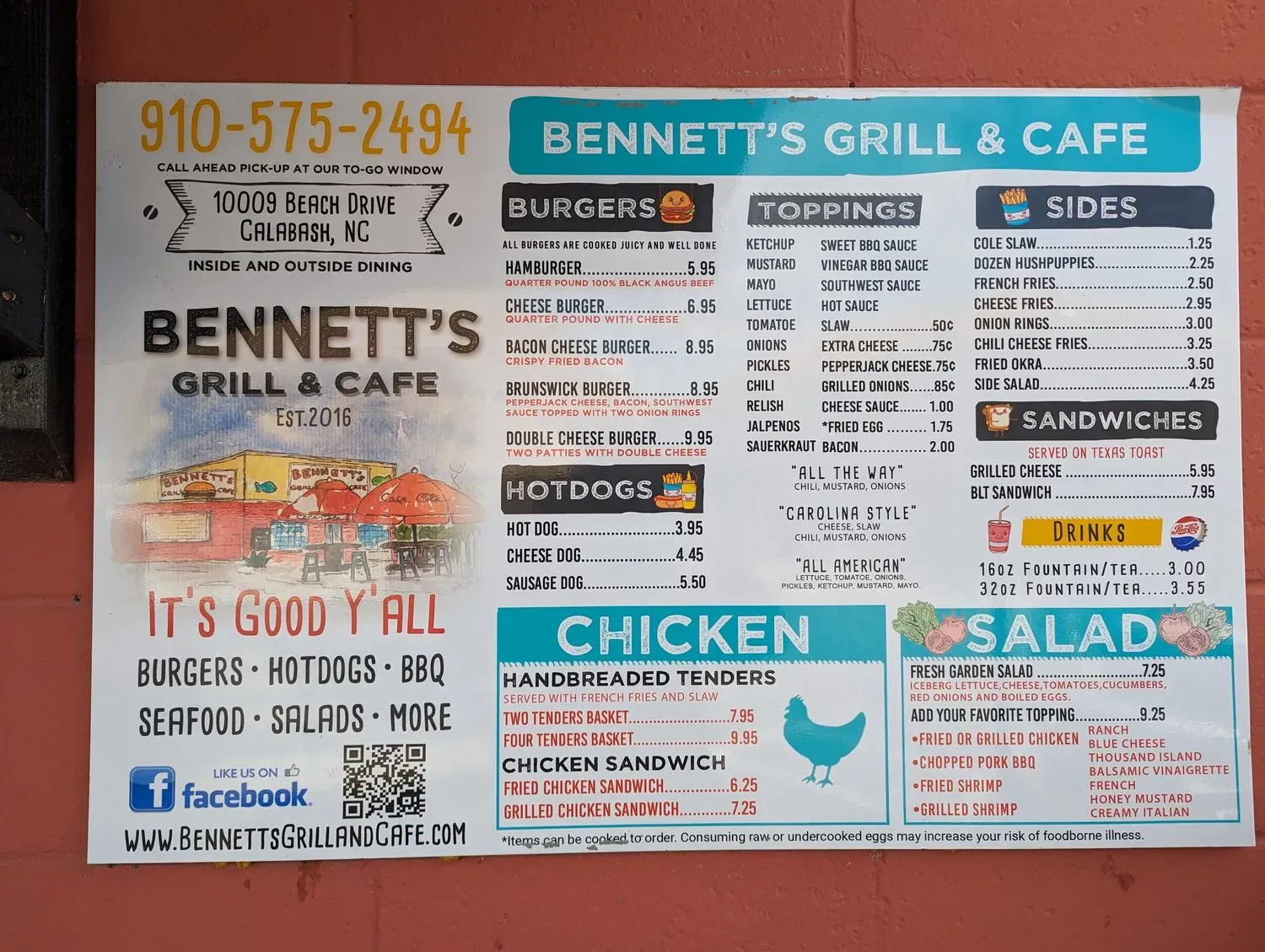 Bennett's Grill and Cafe Menu - Updated October 2025