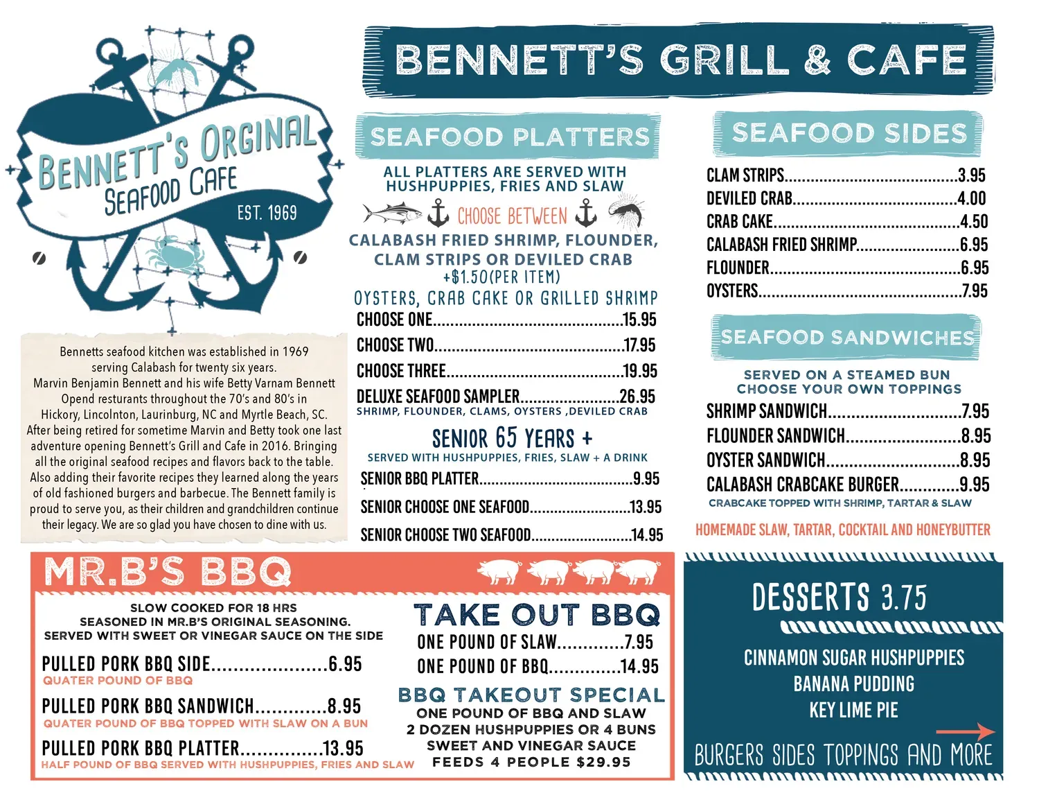 Bennett's Grill and Cafe Menu - Updated October 2025