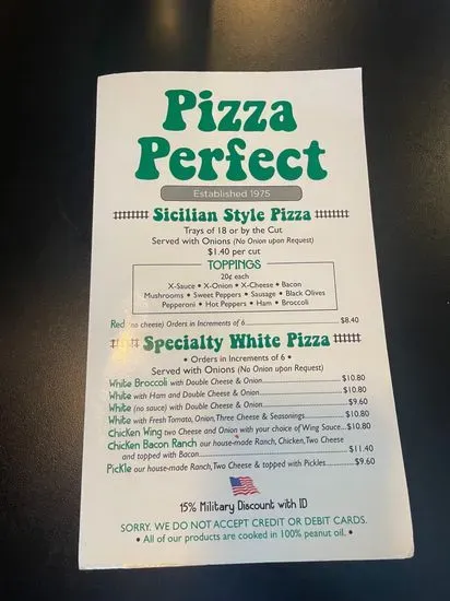 Pizza Perfect Menu | Trucksville, PA | Checkle