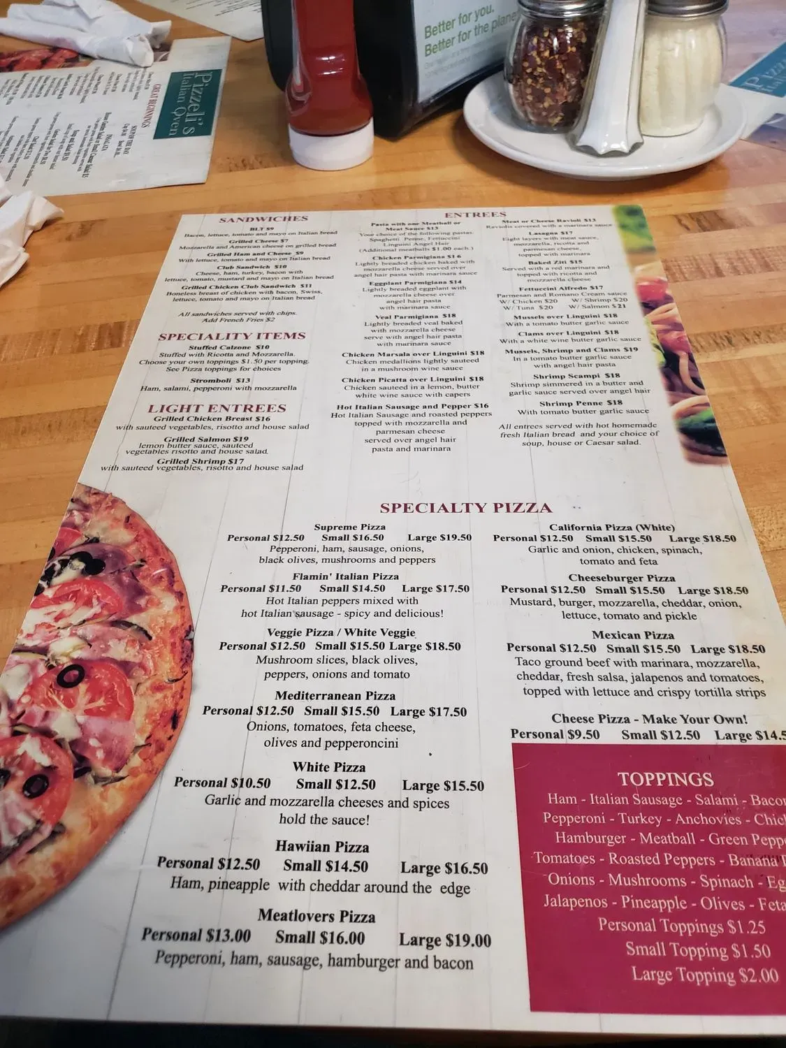 Pizzeli's Italian Oven Menu - Updated October 2025
