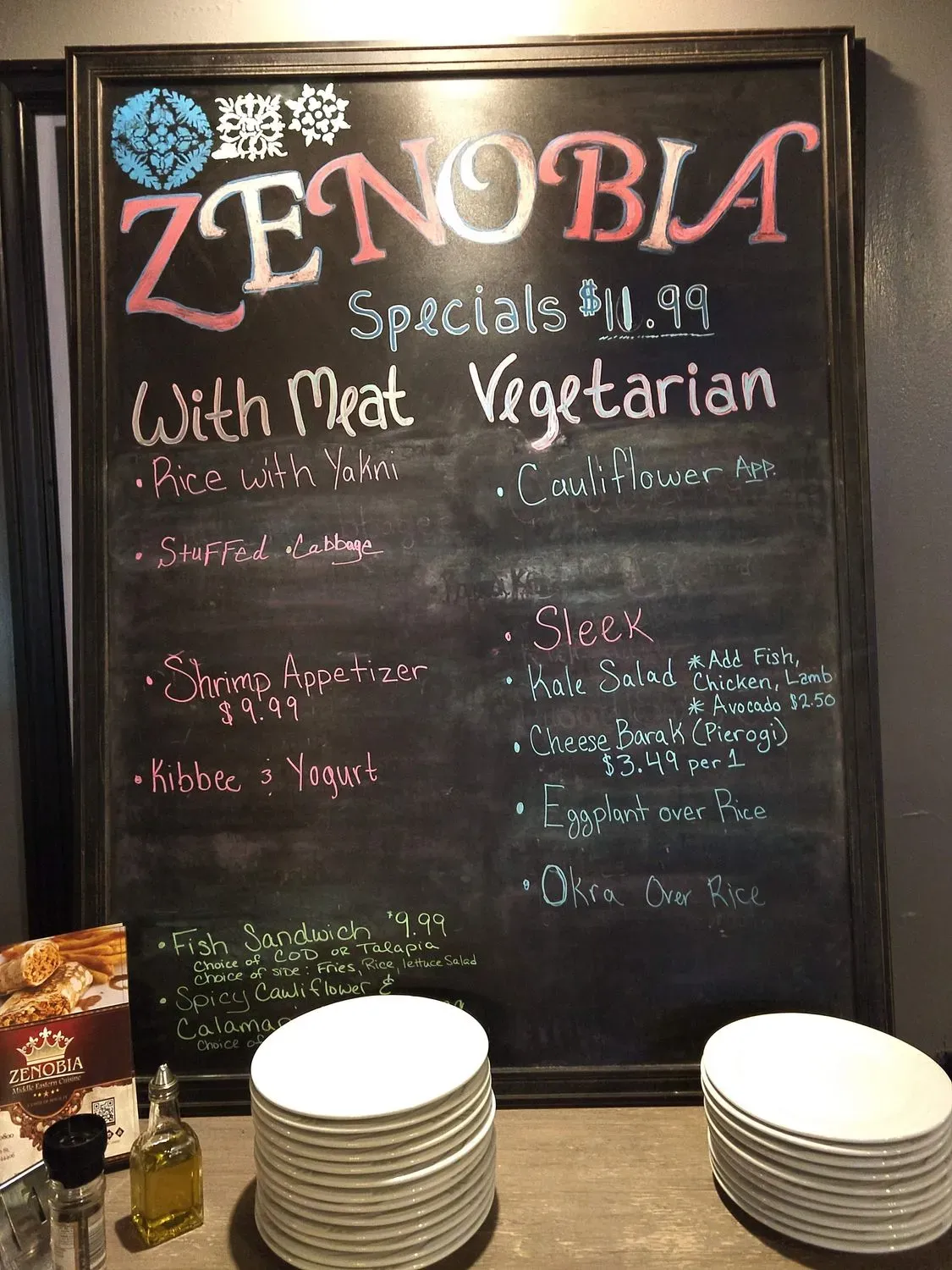 Zenobia Cuisine & Bar Menu - Updated October 2025