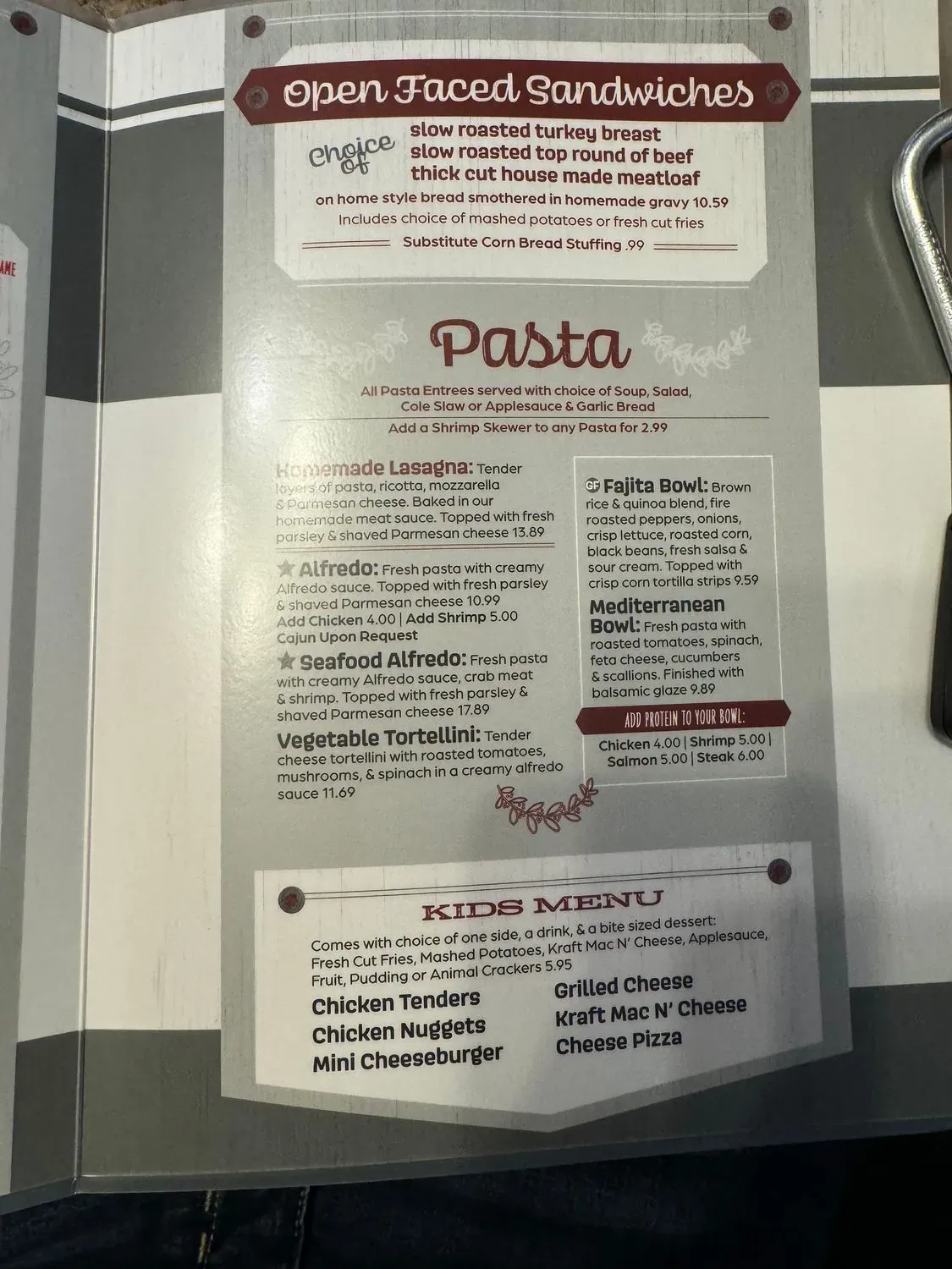 Kelly's Korner Menu - Updated October 2025