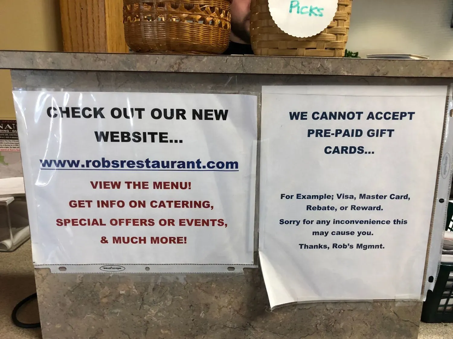 Rob's Restaurant & Catering Menu - Updated October 2025