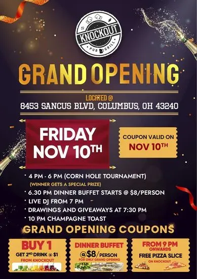 Knockout Pub & Grill Menu | Columbus, OH | Checkle