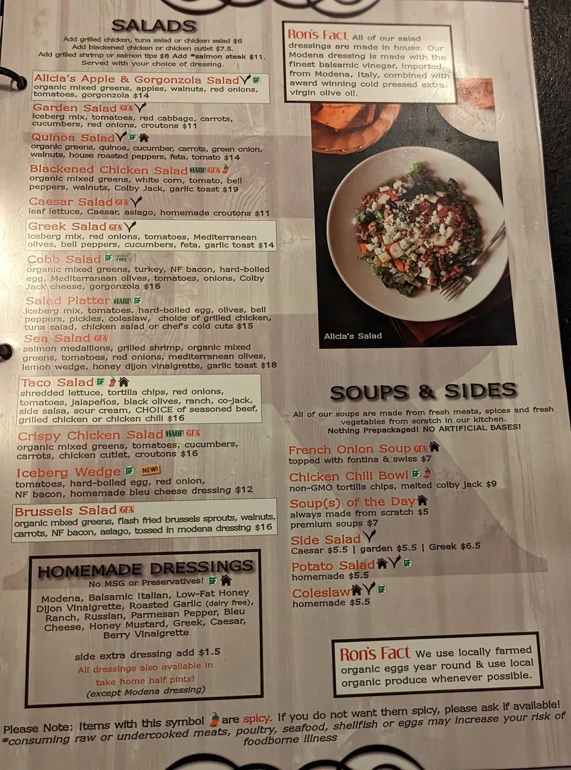 Ron's Original Bar & Grille Menu | Exton, PA | Checkle