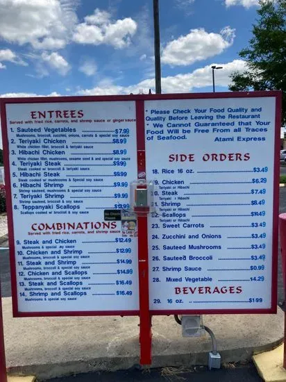 Atami Express Menu | Easley, SC | Checkle
