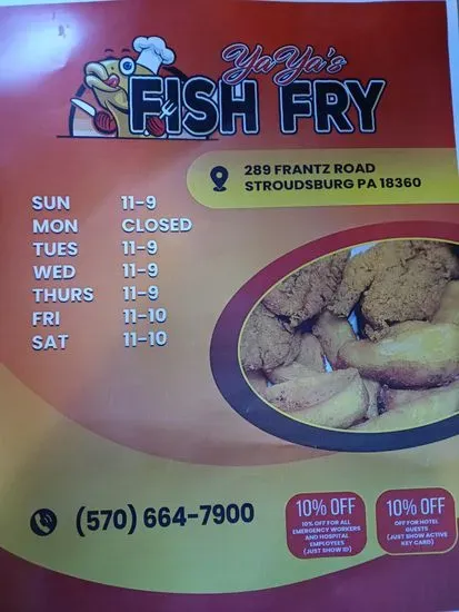 Yaya’s Fish Fry Menu | Stroudsburg, PA | Checkle
