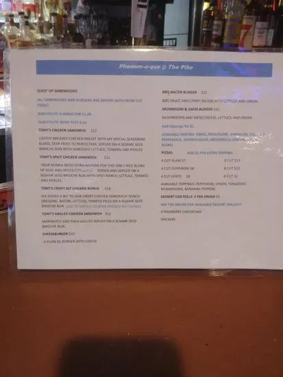 The Pike bar and Grill Menu | East Pittsburgh, PA | Checkle