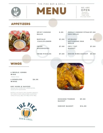 The Pike bar and Grill Menu | East Pittsburgh, PA | Checkle