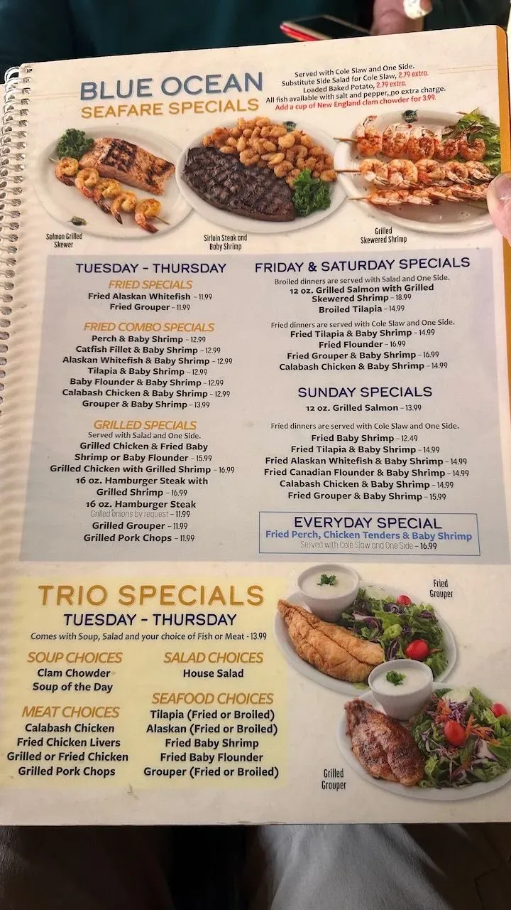 Blue Ocean Seafood Restaurant Menu - Updated October 2025