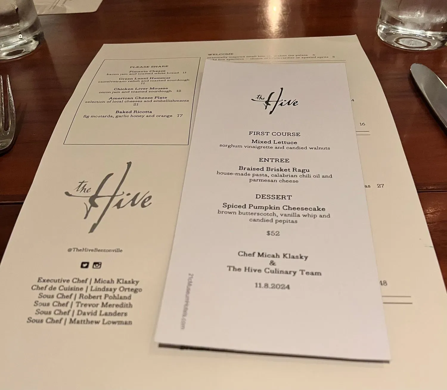 The Hive Menu - Updated October 2025