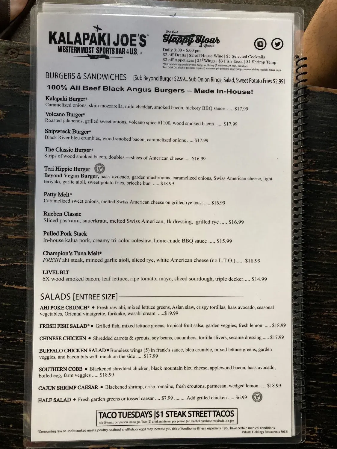 Kalapaki Joe's Poipu Menu - Updated October 2025