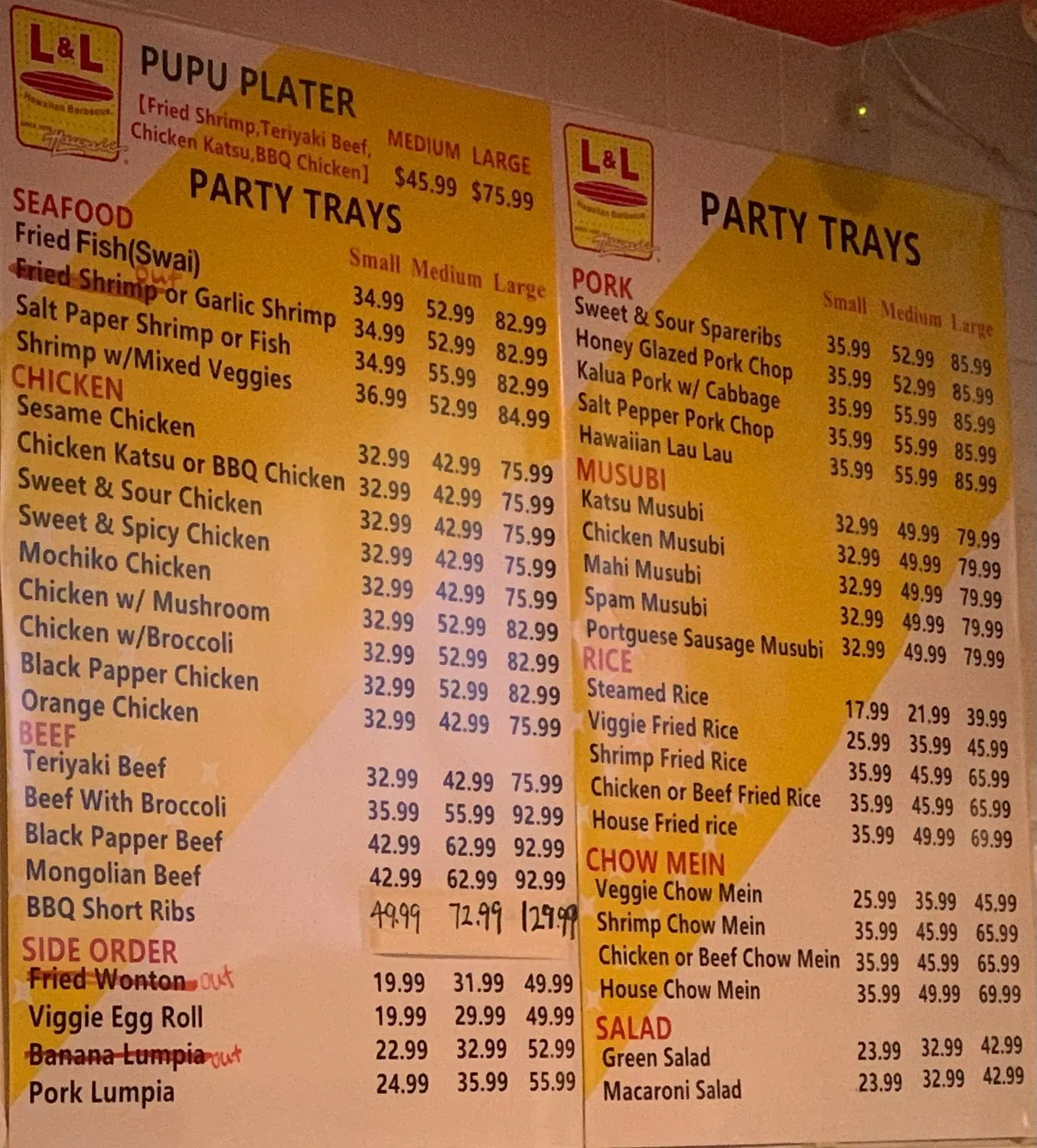 L&L Hawaiian Barbecue Menu - Updated October 2025