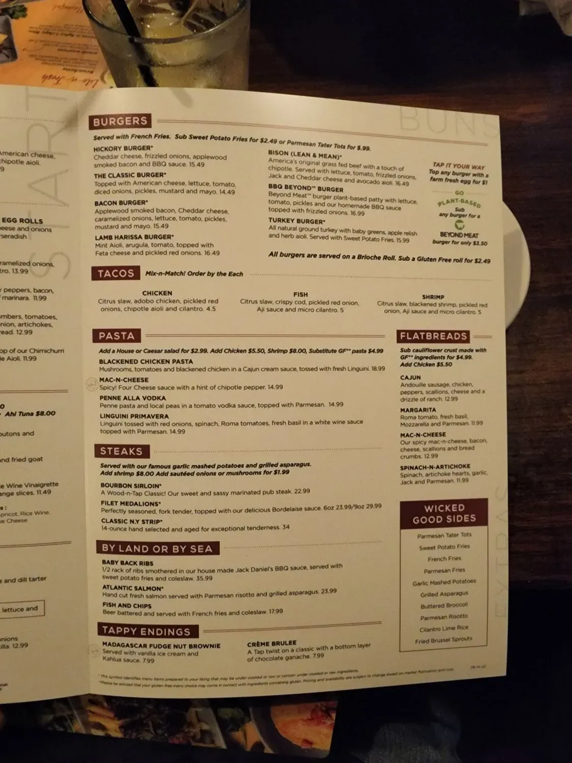Wood-n-Tap - Vernon Menu - Updated October 2025