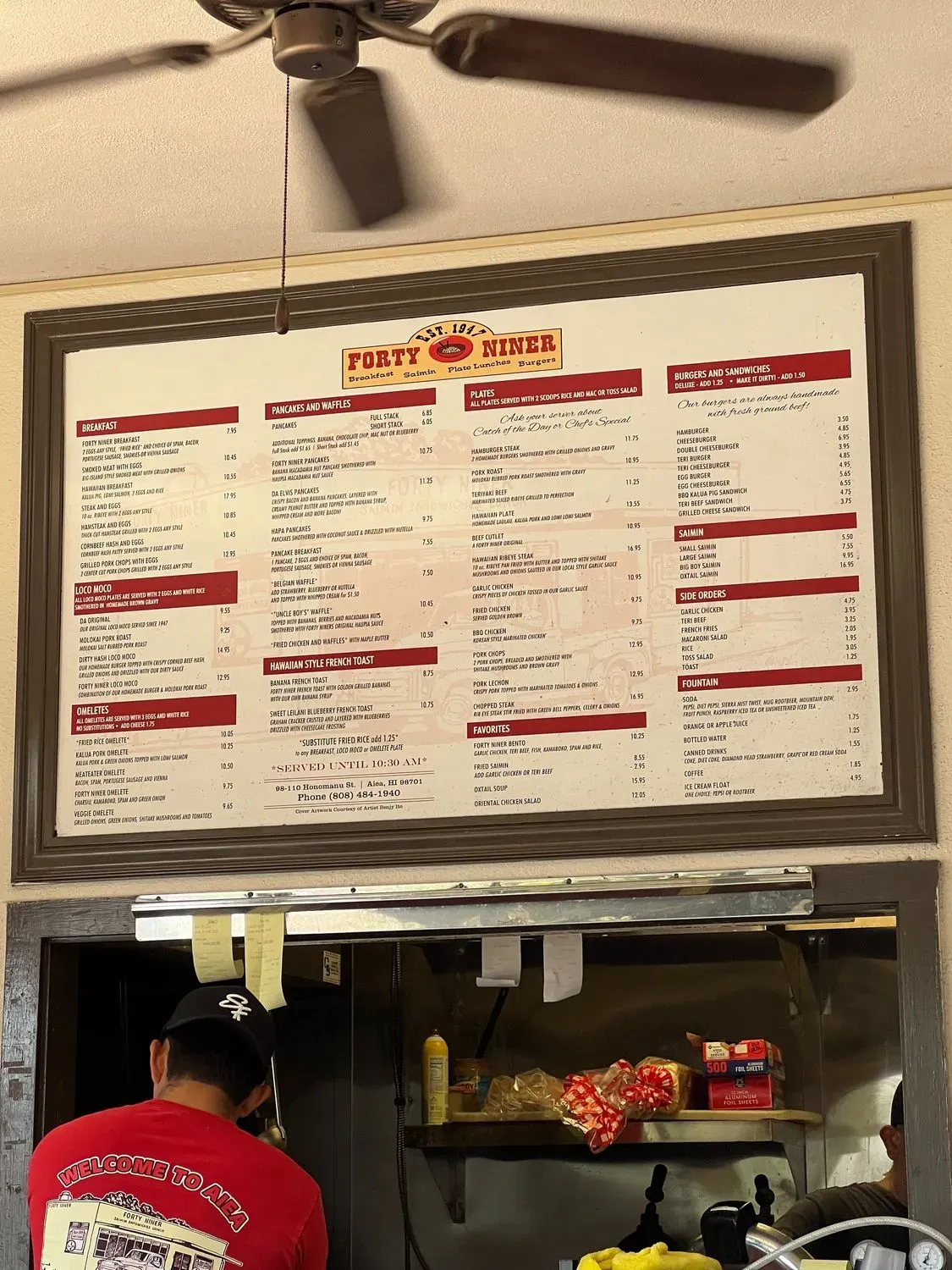 Forty Niner Restaurant Menu - Updated October 2025