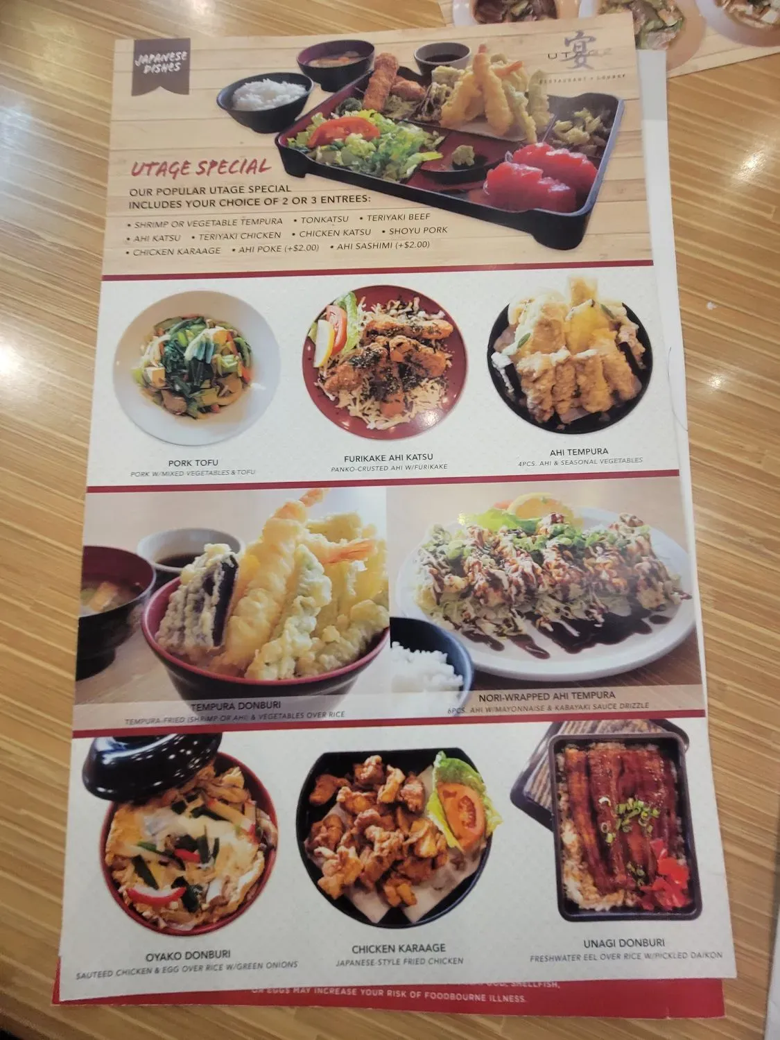 Utage Restaurant & Lounge Menu - Updated October 2025