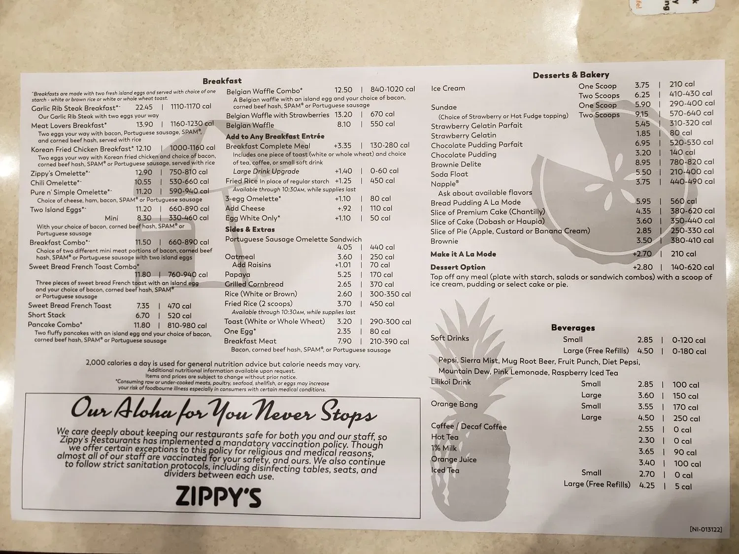 Zippy's Kahului Menu - Updated October 2025