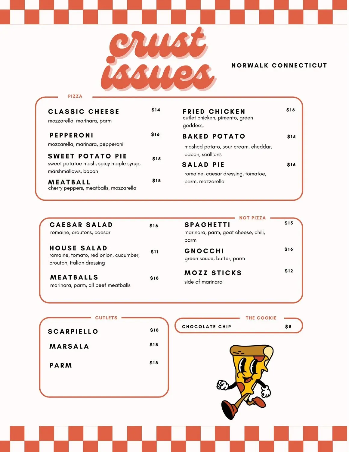 Crust Issues Pizza Menu - Updated October 2025