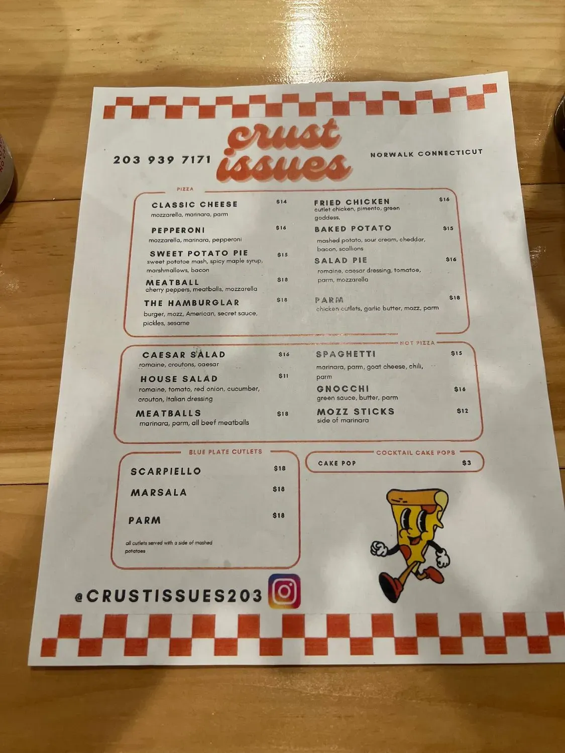 Crust Issues Pizza Menu - Updated October 2025
