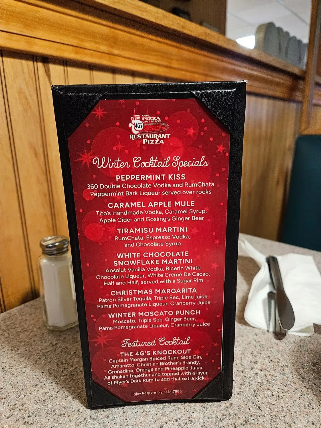 4 G's Restaurant & Pizza Menu - Updated October 2025