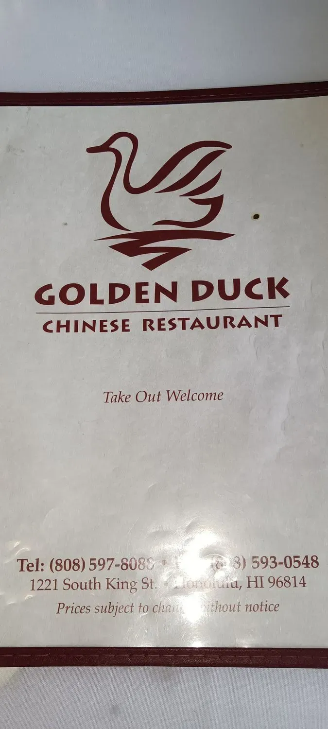 Golden Duck Restaurant Menu - Updated October 2025