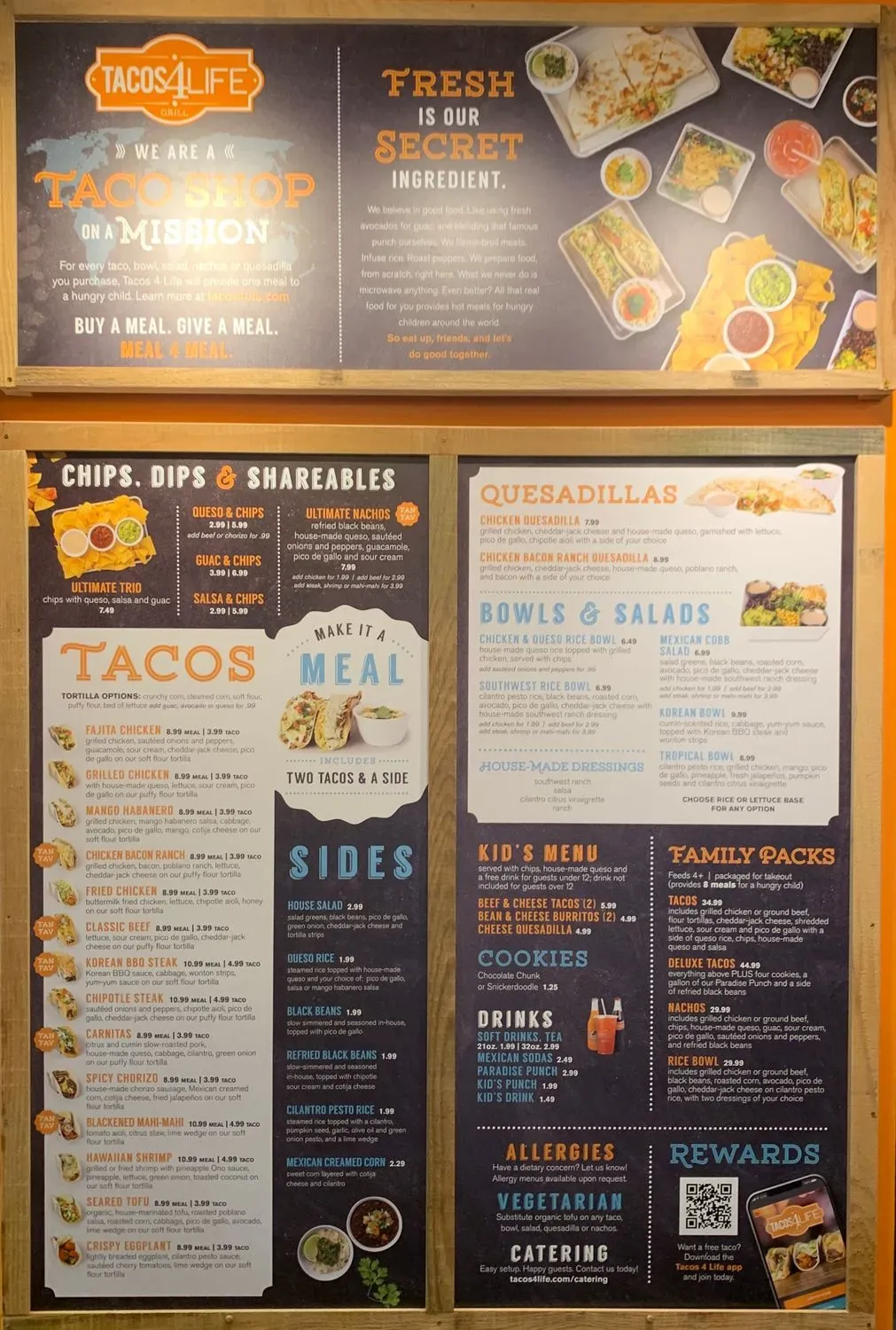 Tacos 4 Life Menu - Updated October 2025