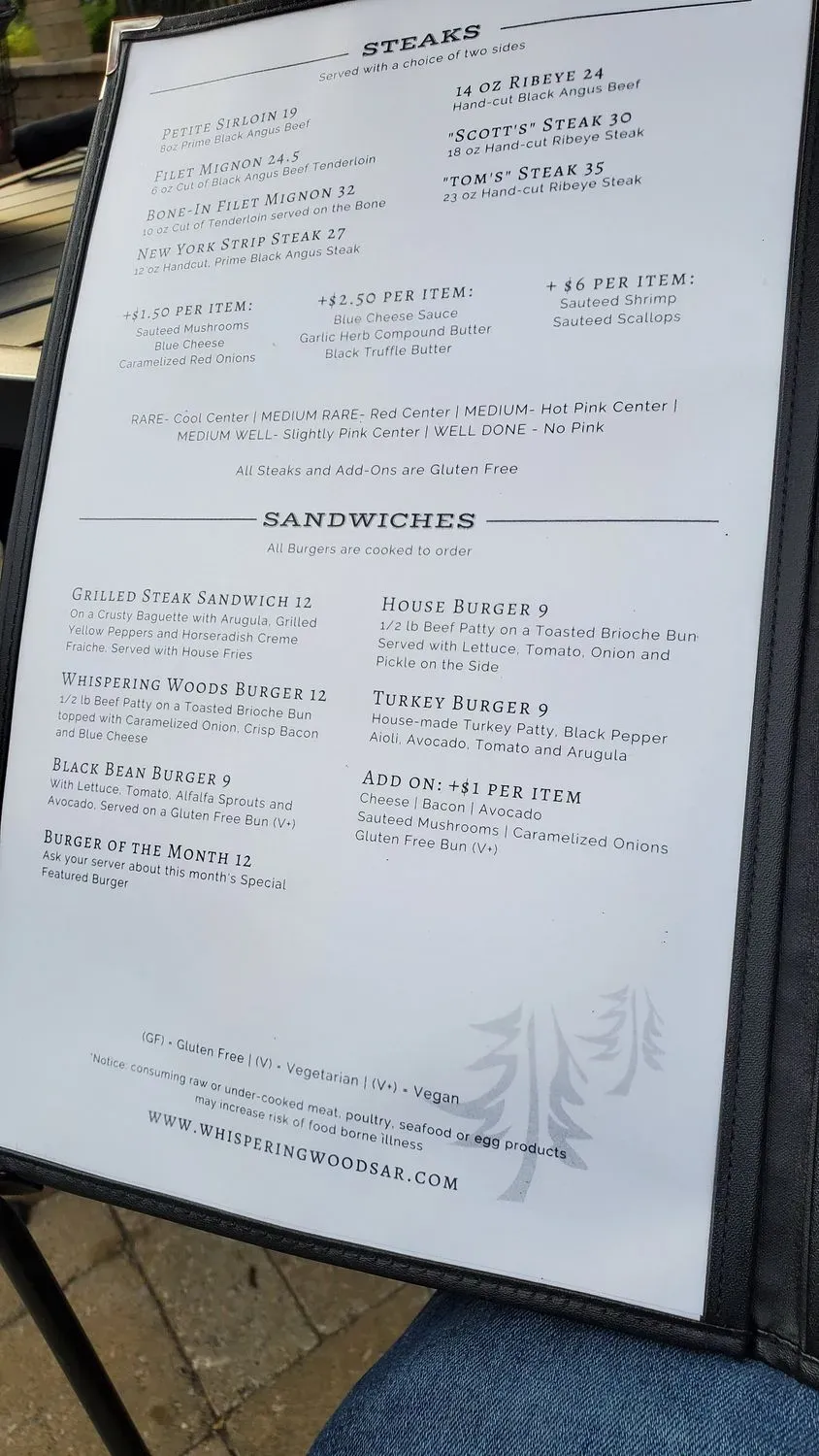 The Grill at Whispering Woods Menu - Updated October 2025