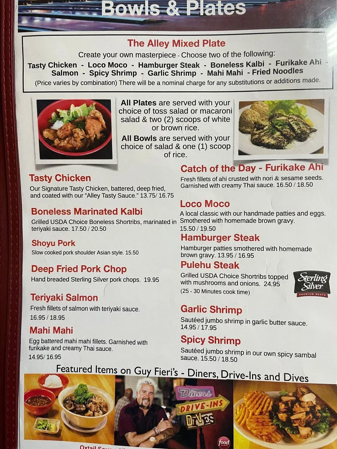 The Alley Restaurant at Aiea Bowl Menu - Updated October 2025