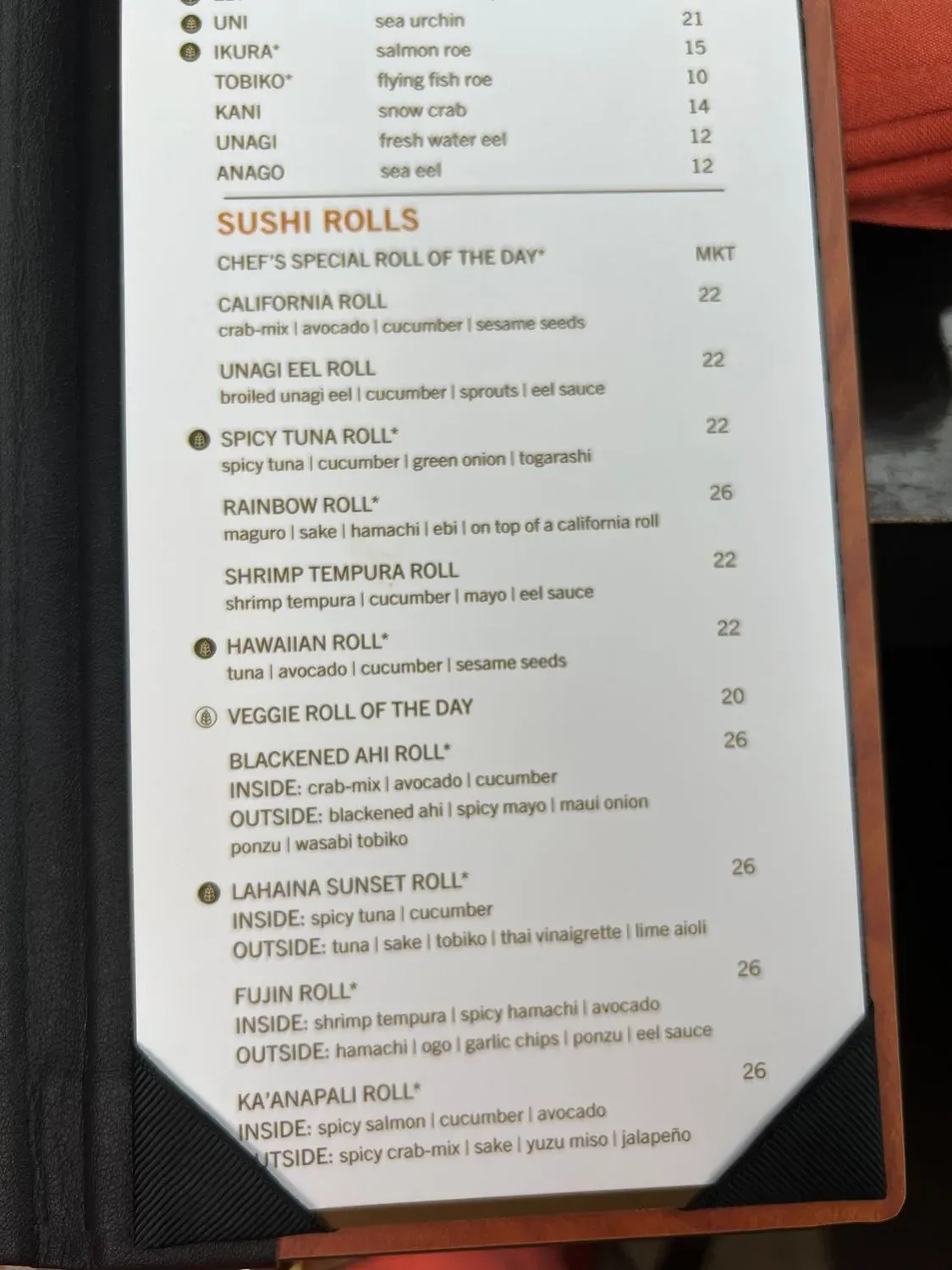 Japengo Menu - Updated October 2025